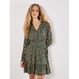 Apricot Ditsy Floral Shimmer Mini Dress ' ' Damen Gr&ouml;&szlig;e 44 gr&uuml;n Winterkleid