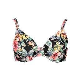 Lascana Bikini-Oberteil in Schwarz/ Bunt - 62% | Gr&ouml;&szlig;e 44E-Cup | Damen-bademode