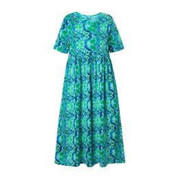 Ulla Popken Kleid Damen Gr&ouml;&szlig;e 42/44 t&uuml;rkis / gr&uuml;n Winterkleid