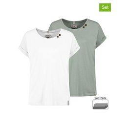 Sublevel 2er-Set: Shirts in Wei&szlig;/ Mint - 60% | Gr&ouml;&szlig;e S | Damen-tops