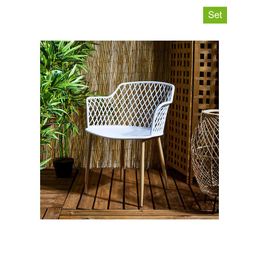 Garden Spirit 4er-Set: Gartenst&uuml;hle "Malaga" in Wei&szlig; - (B)62 x (H)80 x (T)54 cm - 63% | Garten-moebel