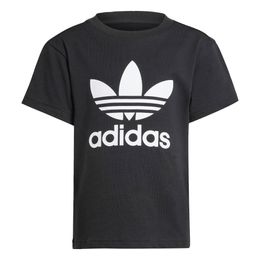 adidas originals T-Shirt 'Trefoil' Jungen Gr&ouml;&szlig;e 104 schwarz / wei&szlig;