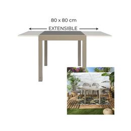 Garden Spirit Gartentisch ''Haria'' in Beige - (B)80 x (H)75 x (T)80 cm - 59% | Garten-moebel