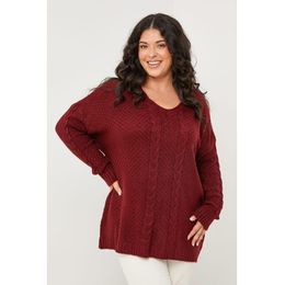 Curvy Lady Pullover in Bordeaux - 73% | Gr&ouml;&szlig;e 48/50 | Damen-pullover-cardigans