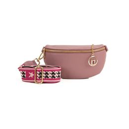 Lia Biassoni Leder-Umh&auml;ngetasche "Irpino" in Rosa - (B)23 x (H)12 x (T)2 cm - 76% | Damen-taschen