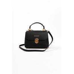 Lia Biassoni Leder-Henkeltasche in Schwarz - (B)23 x (H)16 x (T)12 cm - 77% | Damen-taschen
