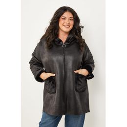 Curvy Lady &Uuml;bergangsjacke in Schwarz - 74% | Gr&ouml;&szlig;e 44/46 | Damenjacken