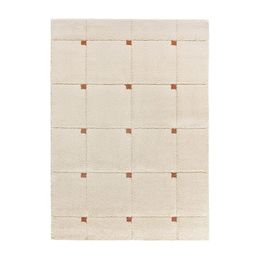 Atticgo Hochflor-Teppich "Brenda" in Creme/ Rot - 61% | Gr&ouml;&szlig;e 80x150 cm |
