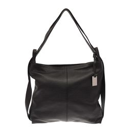 Lia Biassoni Leder-Schultertasche in Schwarz - (B)39 x (H)38 x (T)8 cm - 77% | Damen-taschen