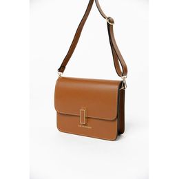 Lia Biassoni Leder-Schultertasche in Hellbraun - (B)22 x (H)19 x (T)7 cm - 76% | Damen-taschen