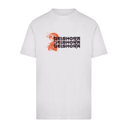 F4NT4STIC T-Shirt 'Geishora Japan Streetstyle' Herren Gr&ouml;&szlig;e M orange / schwarz / wei&szlig;