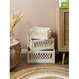 The Home Deco Kids 3er-Set: Aufbewahrungskisten in Beige - 38% | Kisten-koerbe
