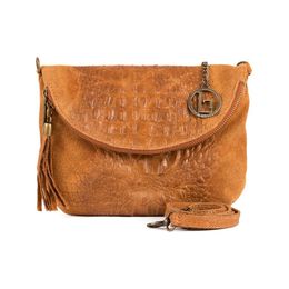 Lia Biassoni Leder-Umh&auml;ngetasche "Endine" in Braun - (B)22 x (H)18 x (T)2 cm - 75% | Damen-taschen