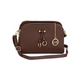 Mia Tomazzi Leder-Umh&auml;ngetasche "Certosa" in Dunkelbraun - (B)24 x (H)16 x (T)8 cm - 74% | Damen-taschen