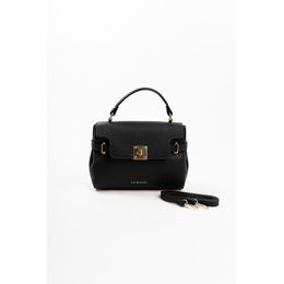 Lia Biassoni Leder-Henkeltasche in Schwarz - (B)30 x (H)22 x (T)10 cm - 76% | Damen-taschen