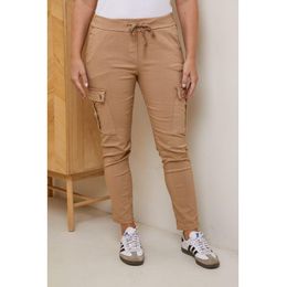Curvy Lady Cargohose in Hellbraun - 76% | Gr&ouml;&szlig;e 40/42 | Damenhosen