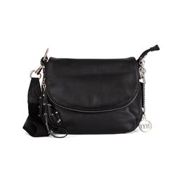 Mia Tomazzi Leder-Umh&auml;ngetasche "Pontida" in Schwarz - (B)28 x (H)20 x (T)8 cm - 75% | Damen-taschen