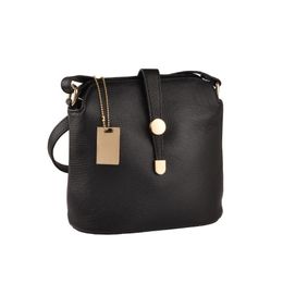 Lia Biassoni Leder-Umh&auml;ngetasche in Schwarz - (B)22 x (H)26 x (T)12 cm - 76% | Damen-taschen