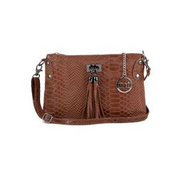 Mia Tomazzi Leder-Umh&auml;ngetasche ''Navigli'' in Braun - (B)22 x (H)15 x (T)4 cm - 74% | Damen-taschen