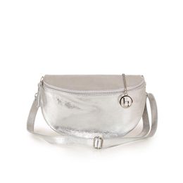 Lia Biassoni Leder-G&uuml;rteltasche "Scaffaiolo" in Silber - (B)31 x (H)20 x (T)1 cm - 74% | Damen-koffer-reisegepaeck