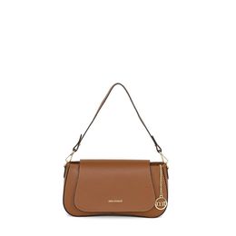 Mia Tomazzi Leder-Schultertasche "Zambaldi" in Hellbraun - (B)31 x (H)17 x (T)9 cm - 79% | Damen-taschen