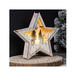 Hollybell LED-Dekoleuchte ''Star'' in Beige/ Wei&szlig; - (B)25,5 x (H)25,5 x (T)5 cm - 22% | Lichterketten-dekobeleuchtung