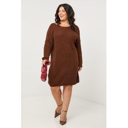 Curvy Lady Strickkleid in Braun - 74% | Gr&ouml;&szlig;e 40/42 | Damen-kleider