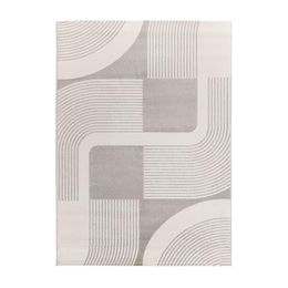 Atticgo Kurzflor-Teppich "Flora" in Creme/ Grau - 60% | Gr&ouml;&szlig;e 133x190 cm |