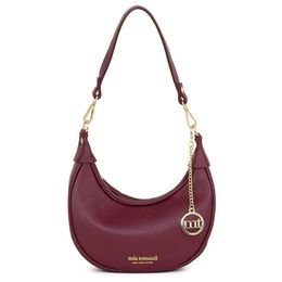 Mia Tomazzi Leder-Schultertasche "Carabelli" in Bordeaux - (B)25 x (H)14 x (T)8 cm - 80% | Damen-taschen