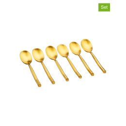 Bj&ouml;rn 6er-Set: Edelstahl-Kaffeel&ouml;ffel "Knut" in Gold - (L)14 cm - 55% | Gedeckter-tisch