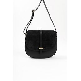 Lia Biassoni Leder-Umh&auml;ngetasche in Schwarz - (B)23 x (H)20 x (T)6 cm - 75% | Damen-taschen