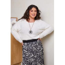 Curvy Lady Pullover in Wei&szlig; - 76% | Gr&ouml;&szlig;e 48/50 | Damen-pullover-cardigans