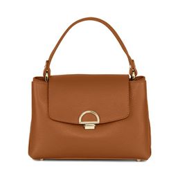 Mia Tomazzi Leder-Henkeltasche " Ingegnoli" in Hellbraun - (B)25 x (H)19 x (T)9 cm - 76% | Damen-taschen