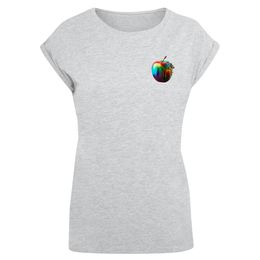 F4NT4STIC Shirt 'Colorfood Collection - Rainbow Apple' Damen Gr&ouml;&szlig;e S grau / graumeliert / mischfarben