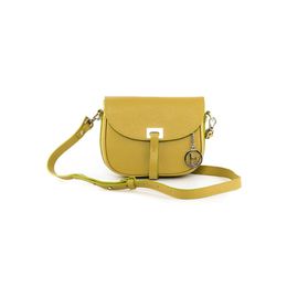 Lia Biassoni Leder-Umh&auml;ngetasche "Neva" in Gelb - (B)20 x (H)16 x (T)6 cm - 75% | Damen-taschen