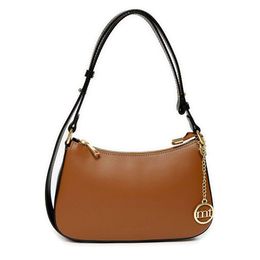 Mia Tomazzi Leder-Schultertasche ''Zubiani'' in Hellbraun - (B)27 x (H)16 x (T)6,5 cm - 77% | Damen-taschen