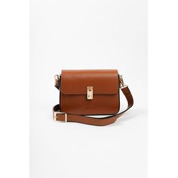 Lia Biassoni Leder-Umh&auml;ngetasche in Hellbraun - (B)22 x (H)16 x (T)7 cm - 76% | Damen-taschen