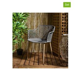 Garden Spirit 4er-Set: Gartenst&uuml;hle "Malaga" in Grau - (B)62 x (H)80 x (T)54 cm - 65% | Garten-moebel