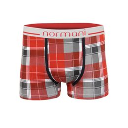 Normani Boxershorts Herren Gr&ouml;&szlig;e L grau / dunkelrot / wei&szlig;