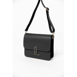 Lia Biassoni Leder-Umh&auml;ngetasche "Disueri" in Schwarz - (B)22 x (H)19 x (T)7 cm - 76% | Damen-taschen