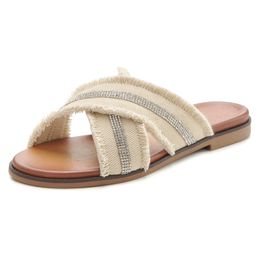 Vivance Pantolette Damen Gr&ouml;&szlig;e 42 sand / silber