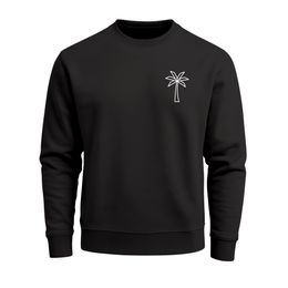 Neverless Sweatshirt 'Palme Polygon' Herren Gr&ouml;&szlig;e M schwarz