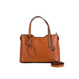 Lia Biassoni Leder-Schultertasche "Acco" in Camel - (B)32 x (H)22 x (T)12 cm - 77% | Damen-taschen