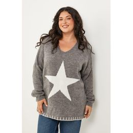 Curvy Lady Pullover in Grau - 72% | Gr&ouml;&szlig;e 40/42 | Damen-pullover-cardigans