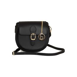 Lia Biassoni Leder-Umh&auml;ngetasche "Accesa" in Schwarz - (B)24 x (H)18 x (T)12 cm - 77% | Damen-taschen