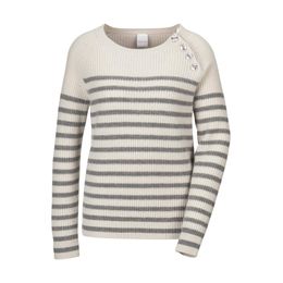 Madeleine Mode Madeleine Pullover Damen Gr&ouml;&szlig;e XS/S dunkelgrau / perlwei&szlig;
