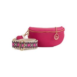 Lia Biassoni Leder-Umh&auml;ngetasche "Irpino" in Pink - (B)23 x (H)12 x (T)2 cm - 74% | Damen-taschen