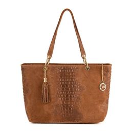 Mia Tomazzi Leder-Shopper "Cilento" in Cognac - (B)58 x (H)42 x (T)14 cm - 73% | Damen-taschen