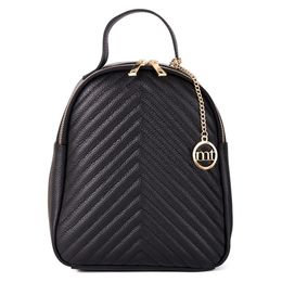 Mia Tomazzi Leder-Rucksack "Ariberto" in Schwarz - (B)23 x (H)26 x (T)11 cm - 75% | Damen-taschen