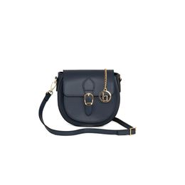Lia Biassoni Leder-Umh&auml;ngetasche "Accesa" in Dunkelblau - (B)24 x (H)18 x (T)12 cm - 76% | Damen-taschen